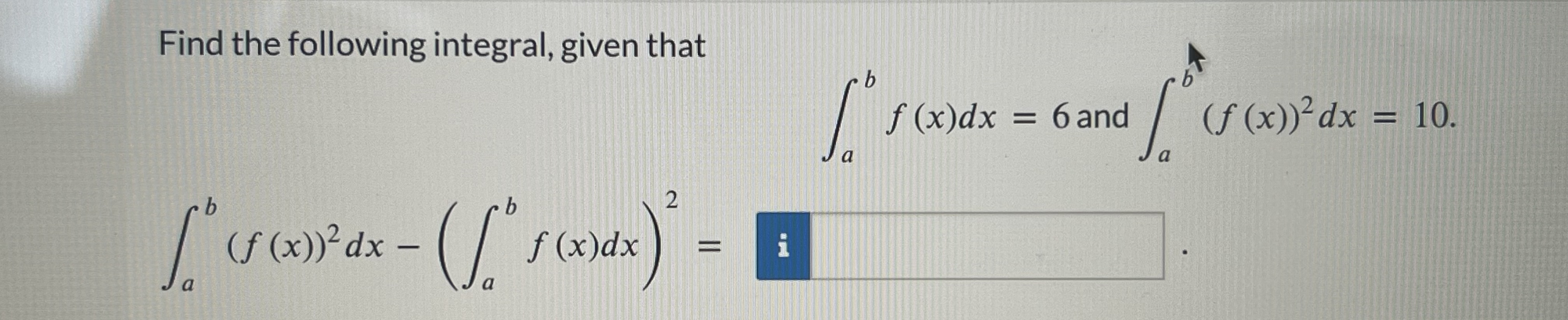 Solved Find the following integral, given that \\[ | Chegg.com