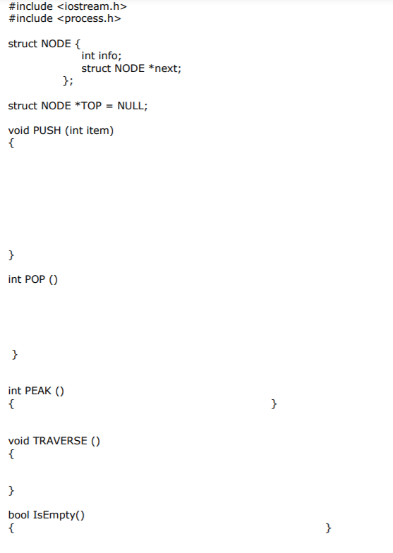 Solved Algorithm to PUSH item on Stack using Linked | Chegg.com