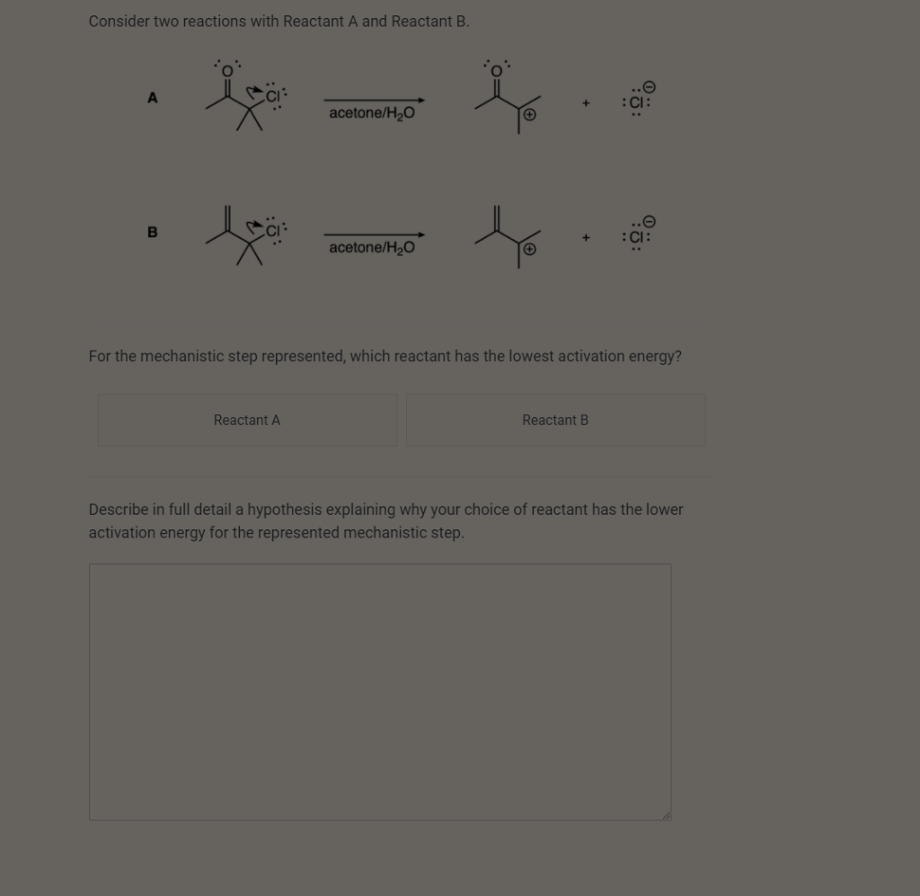 Solved Consider two reactions with Reactant A and Reactant | Chegg.com