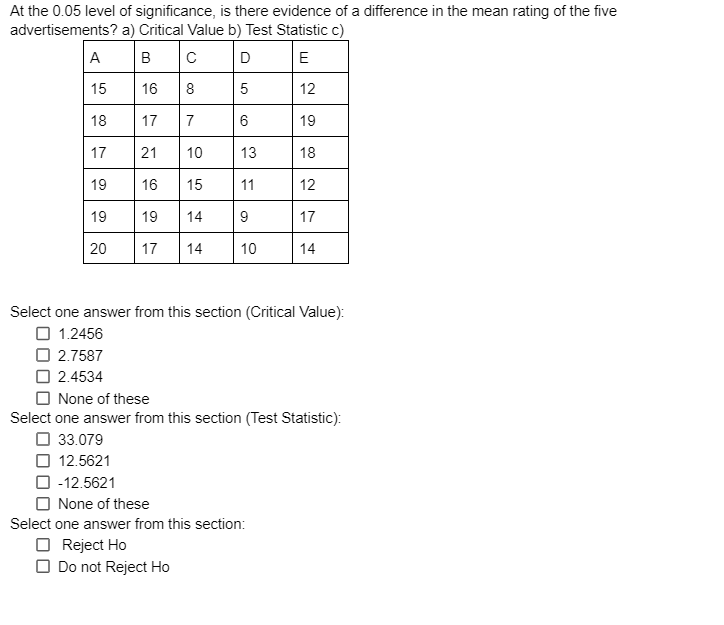 Solved At the 0.05 level of significance, is there evidence | Chegg.com