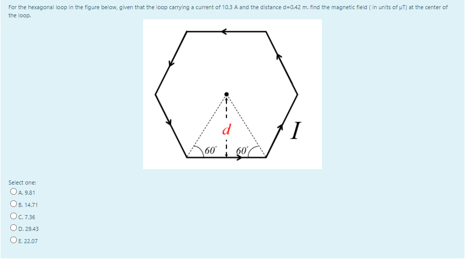 Solved For the hexagonal loop in the figure below, given | Chegg.com