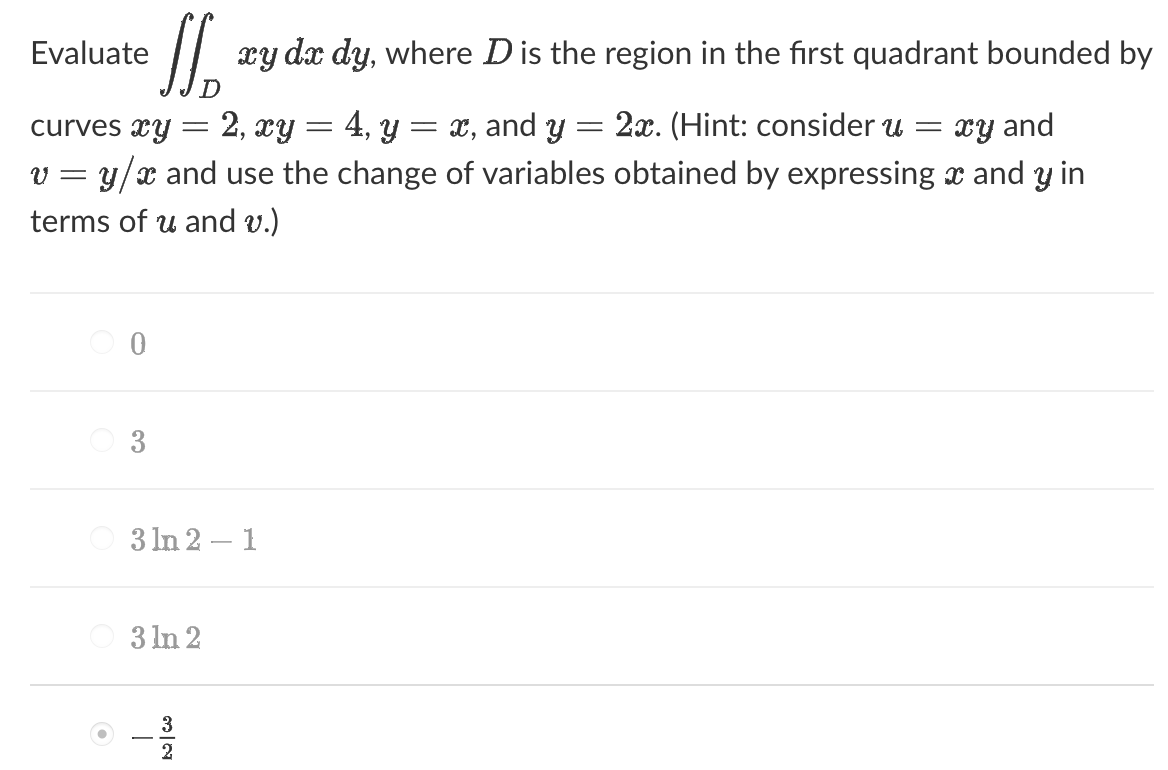 Solved Evaluate ∬dxydxdy Where D Is The Region In The First