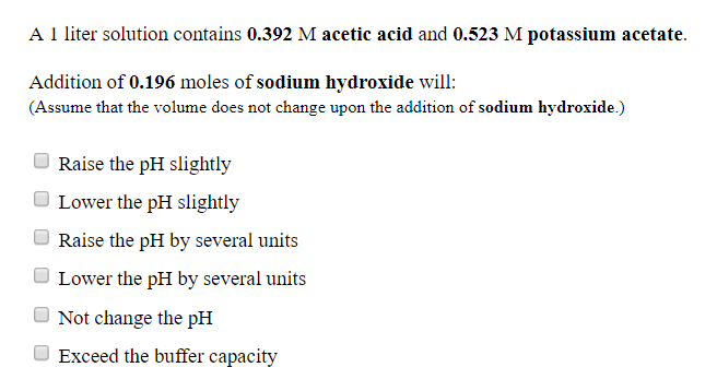 Solved A 1 liter solution contains 0.392 M acetic acid and | Chegg.com