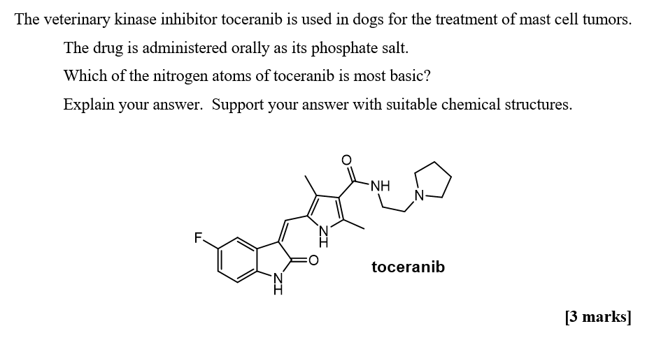 Solved The veterinary kinase inhibitor toceranib is used in | Chegg.com