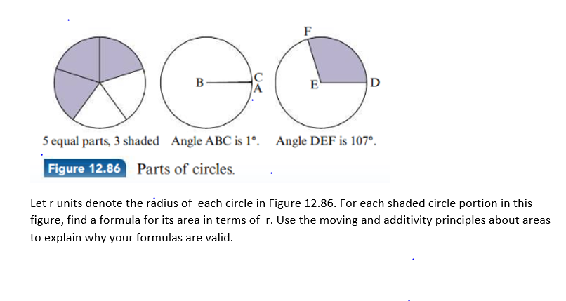 Solved 5 equal parts, 3 shaded Angle ABC is 1∘. Angle DEF is | Chegg.com