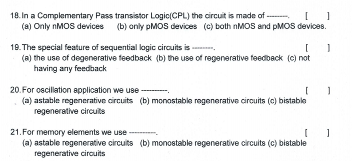 Solved 18. In a Complementary Pass transistor Logic(CPL) the | Chegg.com