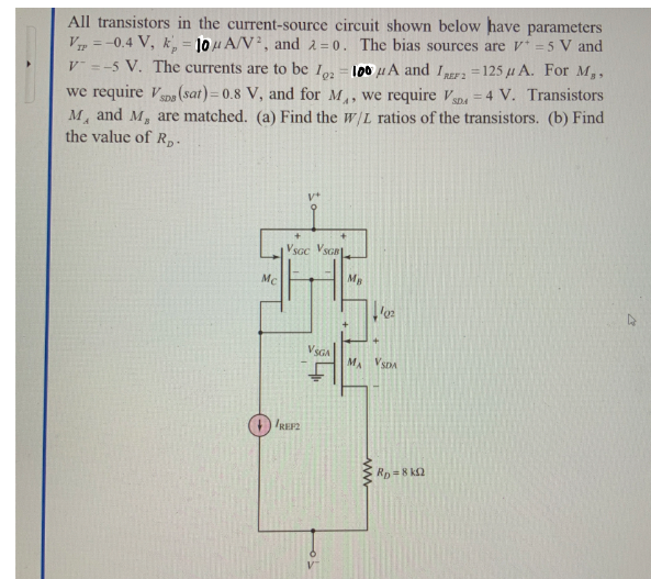 Solved All transistors in the current-source circuit shown | Chegg.com