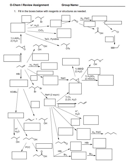 Solved O-Chem I Review Assignment1. ﻿Fill in the boxes below | Chegg.com