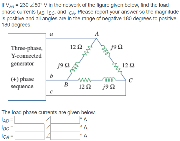 Solved Van 230 60° V in the network of the figure given | Chegg.com