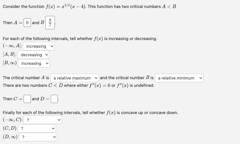Solved Consider the function f(x)=x2/5(x−4). This function | Chegg.com