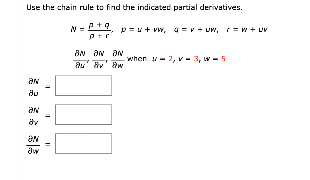 Solved Use the chain rule to find the indicated partial | Chegg.com