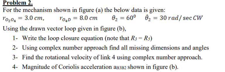 Solved Problem 2. For the mechanism shown in figure (a) the | Chegg.com