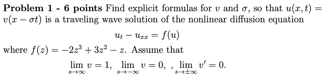 Problem 1−6 points Find explicit formulas for v and | Chegg.com