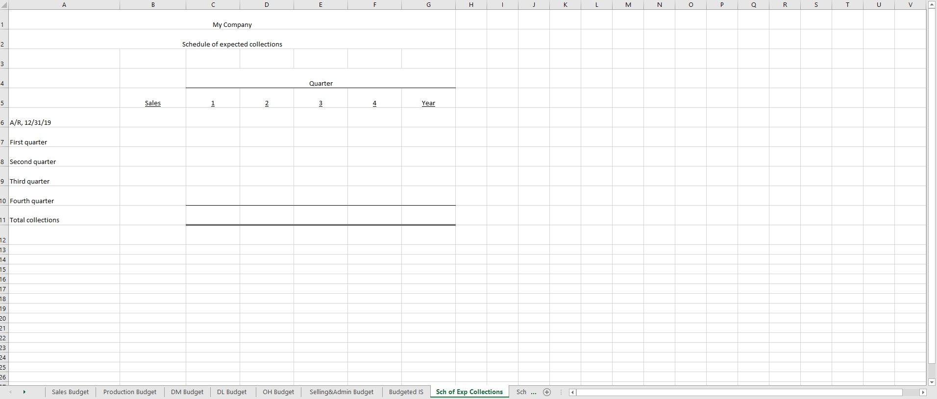 Solved Instruction: Complete a Master Budget in Excel using | Chegg.com