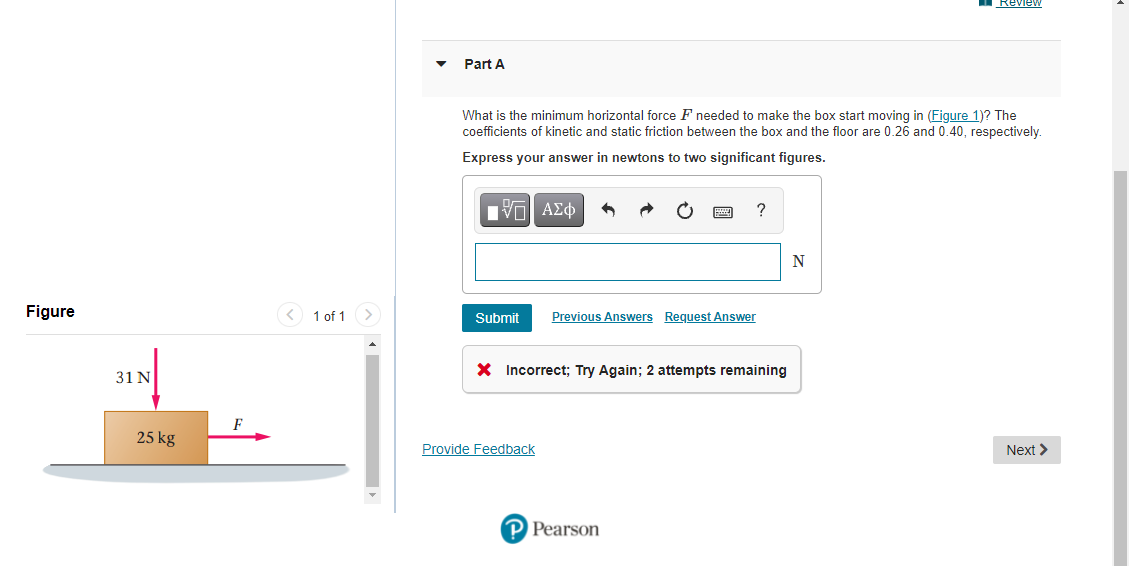 Solved Review Part A What is the minimum horizontal force F | Chegg.com