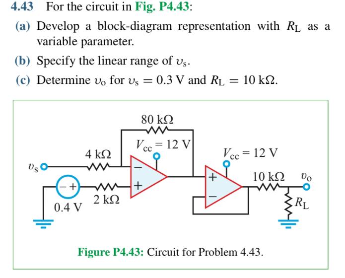 Solved 4.43 For the circuit in Fig. P4.43: (a) Develop a | Chegg.com