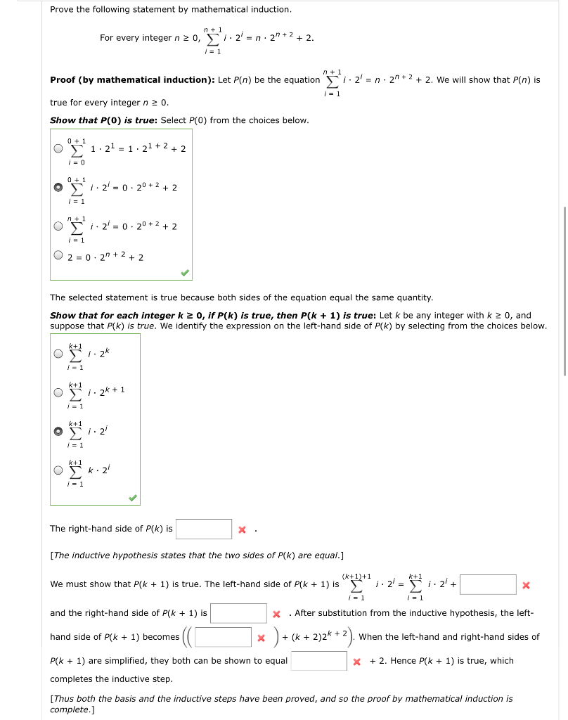 Solved Prove the following statement by mathematical | Chegg.com