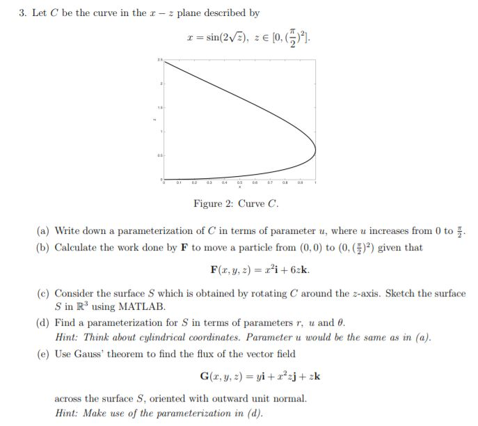 Solved 3. Let C be the curve in the r z plane described by | Chegg.com