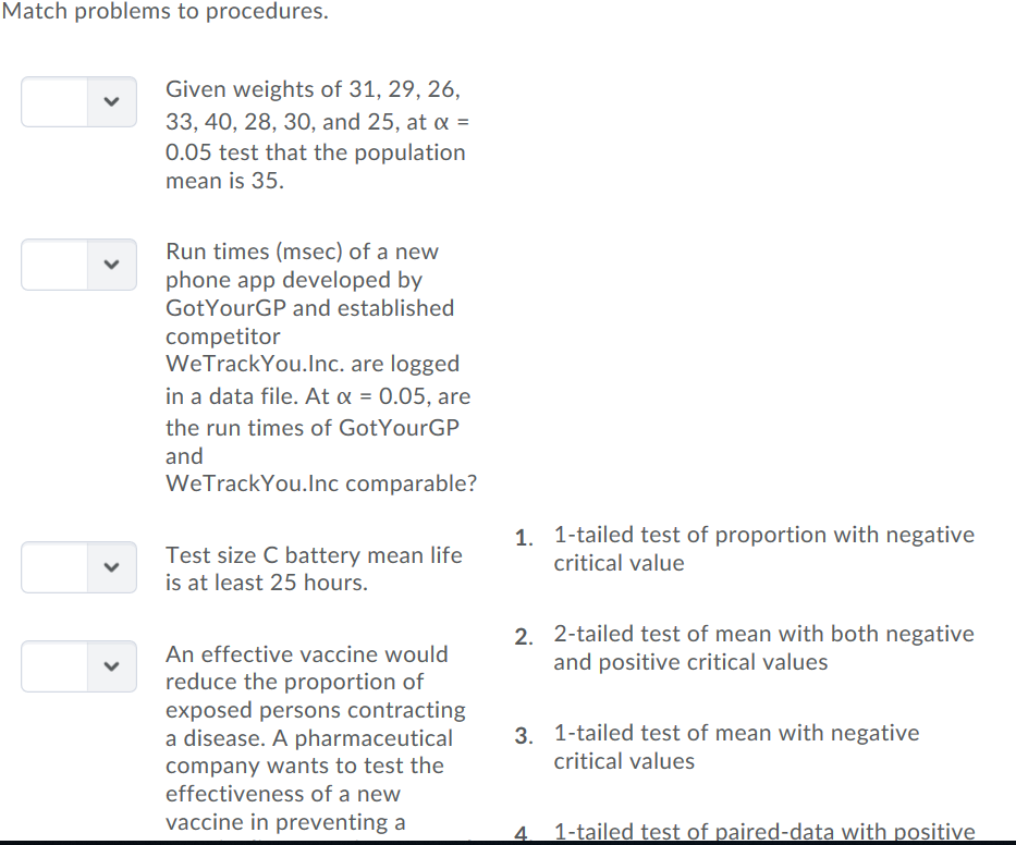 Solved Match problems to procedures. Given weights of 31, | Chegg.com