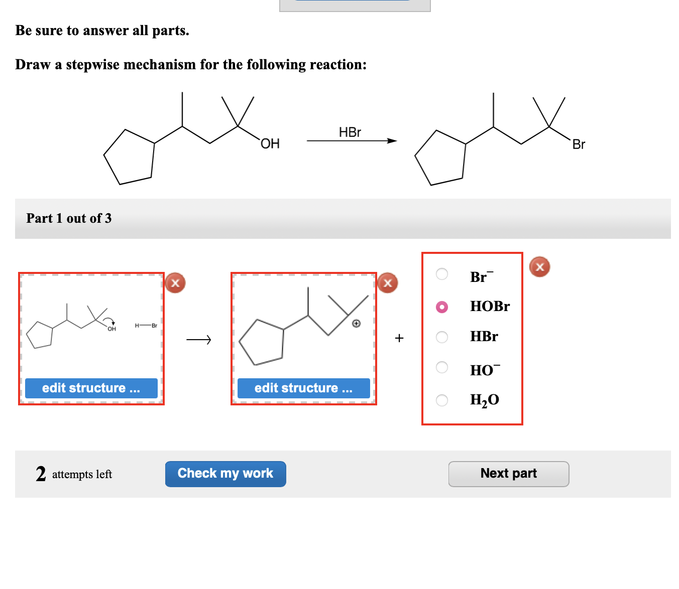 Solved Be sure to answer all parts.Draw a stepwise mechanism | Chegg.com