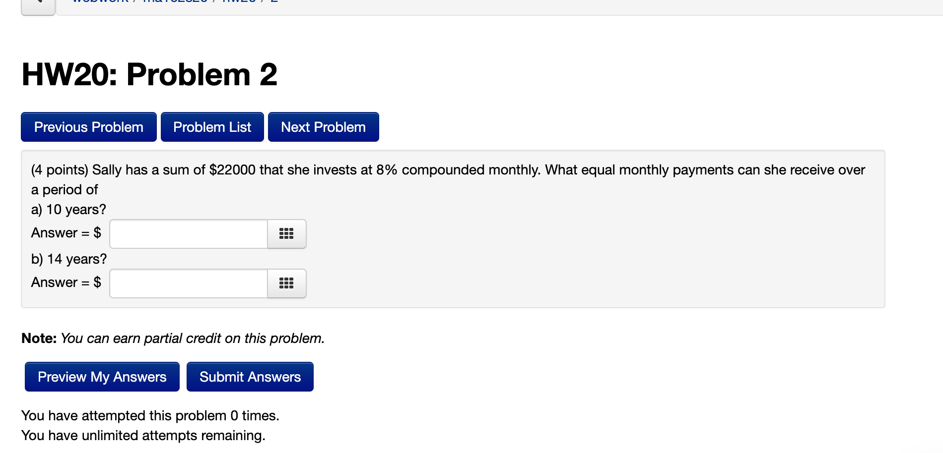 Solved HW20: Problem 2 Previous Problem Problem List Next | Chegg.com