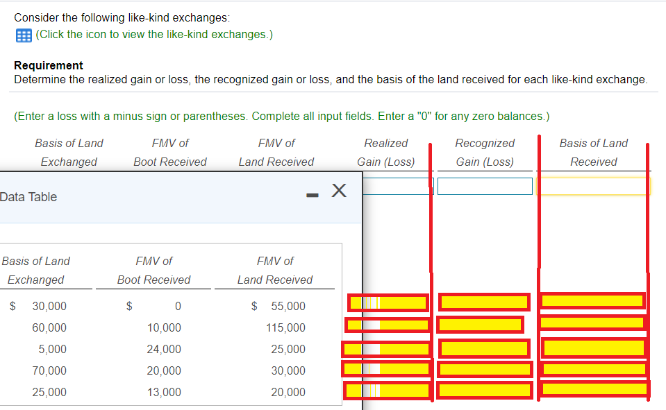 Solved Consider the following like-kind exchanges: (Click | Chegg.com