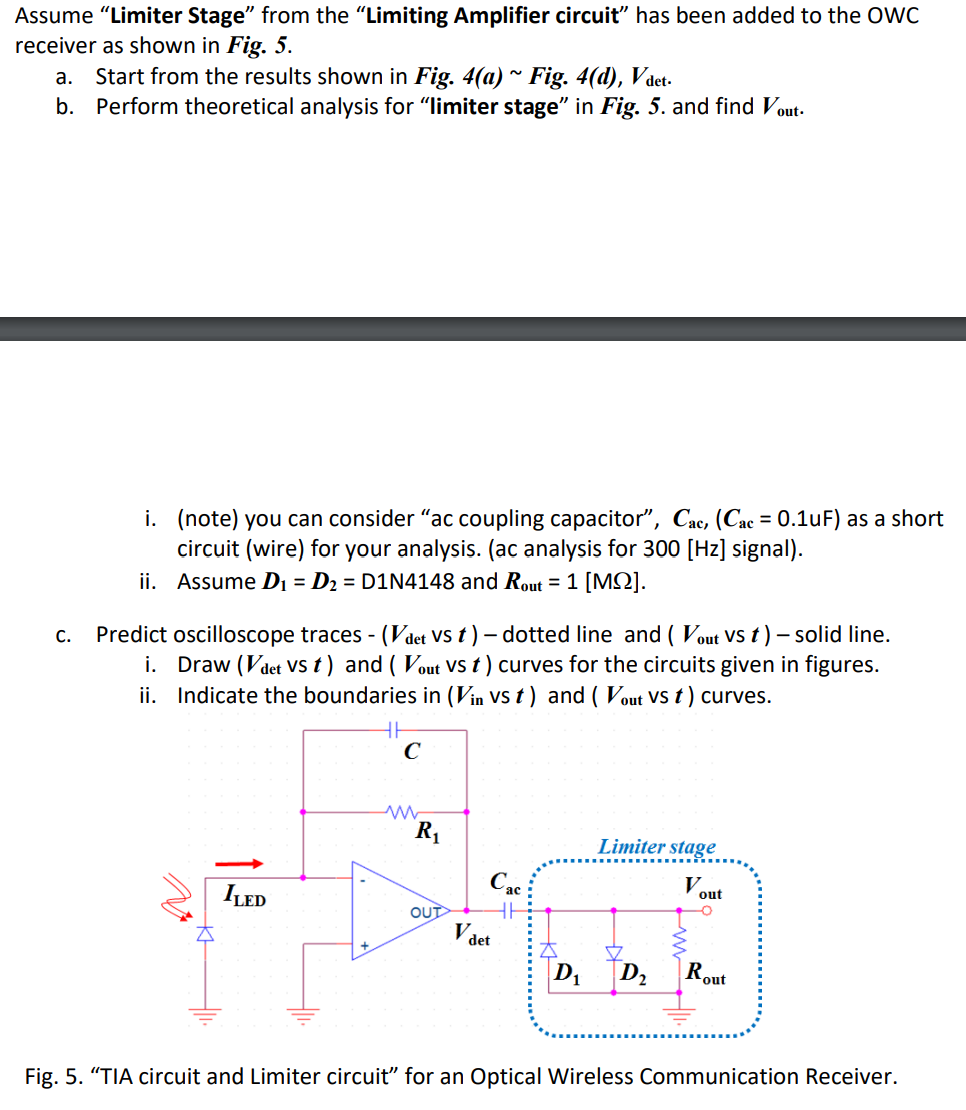 Assume "Limiter Stage" from the "Limiting Amplifier | Chegg.com