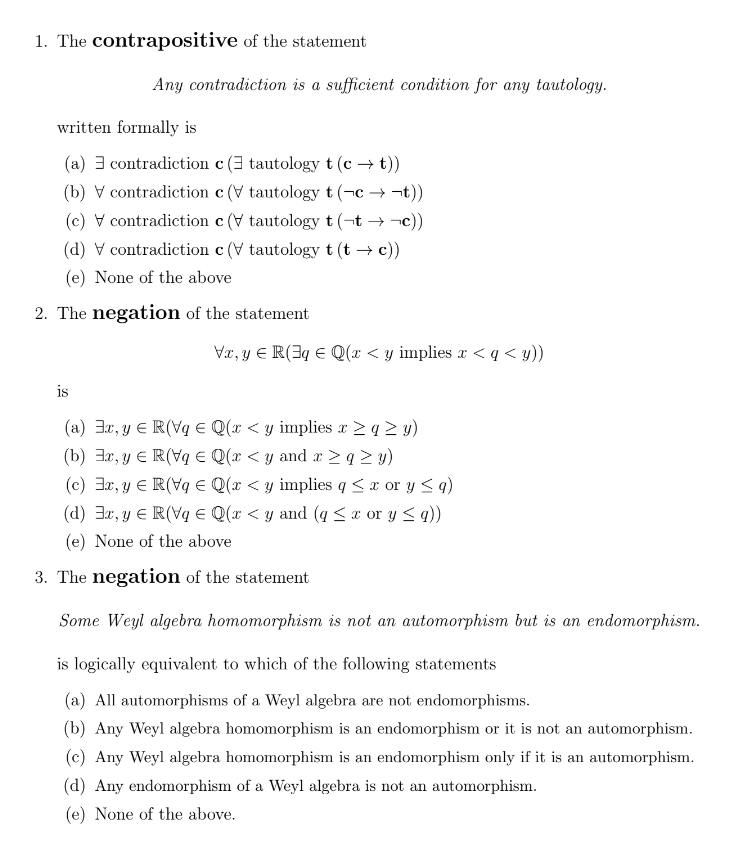 Solved 1. The contrapositive of the statement Any | Chegg.com