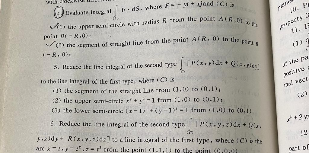 Solved with clock F dS, where F= yi + xjand (C) is 4. | Chegg.com