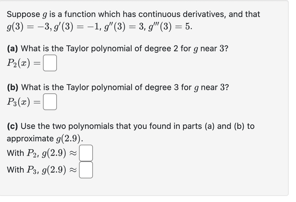 Solved Suppose g is a function which has continuous | Chegg.com