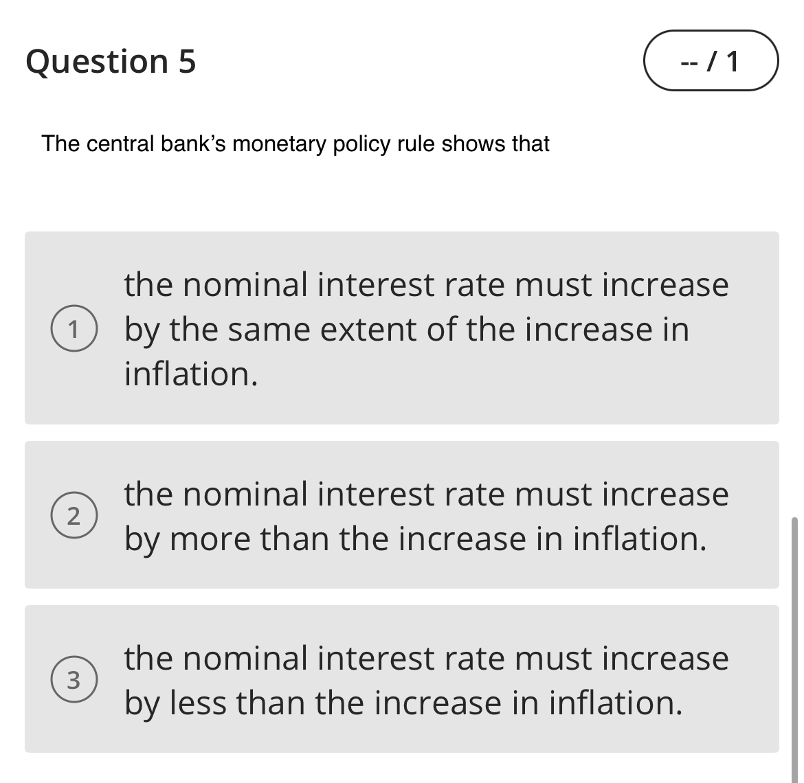 Solved The central bank's monetary policy rule shows that | Chegg.com