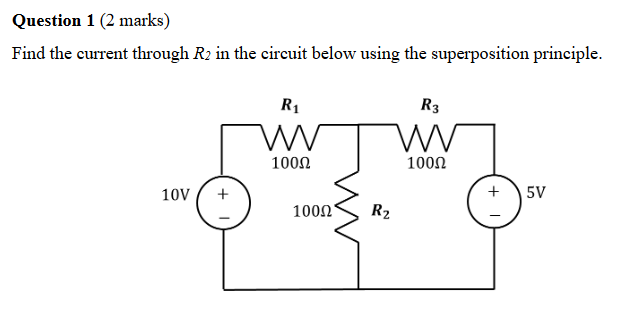 Solved Find the current through R2 in the circuit below | Chegg.com