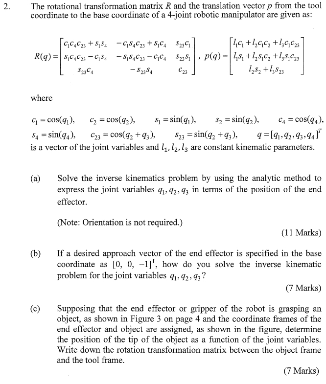 2. The rotational transformation matrix R and the | Chegg.com