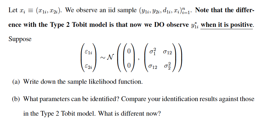 3. A Type 3 Tobit Model: A Type 3 Tobit Model is | Chegg.com