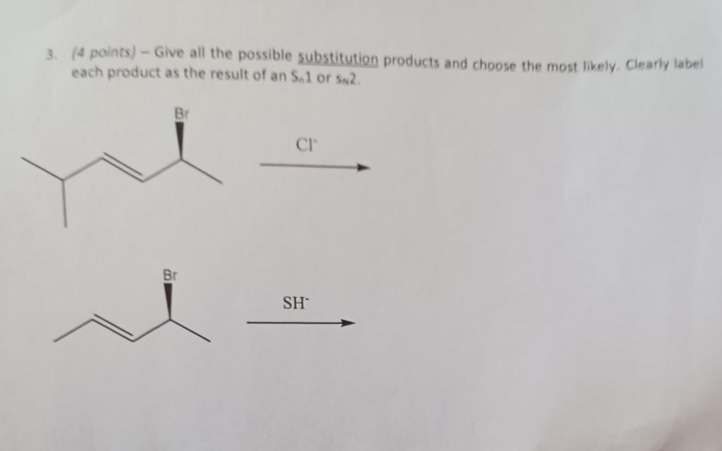 Solved 3. (4 points) - Give all the possible substitution | Chegg.com