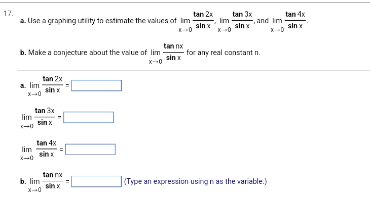 Solved 17. a. Use a graphing utility to estimate the values | Chegg.com