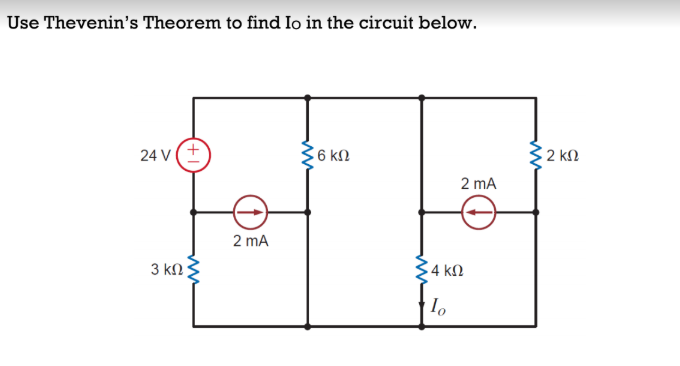 Solved Use Thevenin's Theorem to find Io in the circuit | Chegg.com