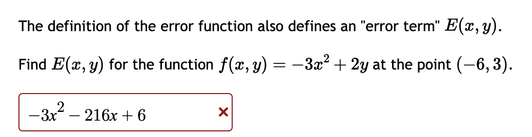 Solved The definition of the error function also defines an | Chegg.com