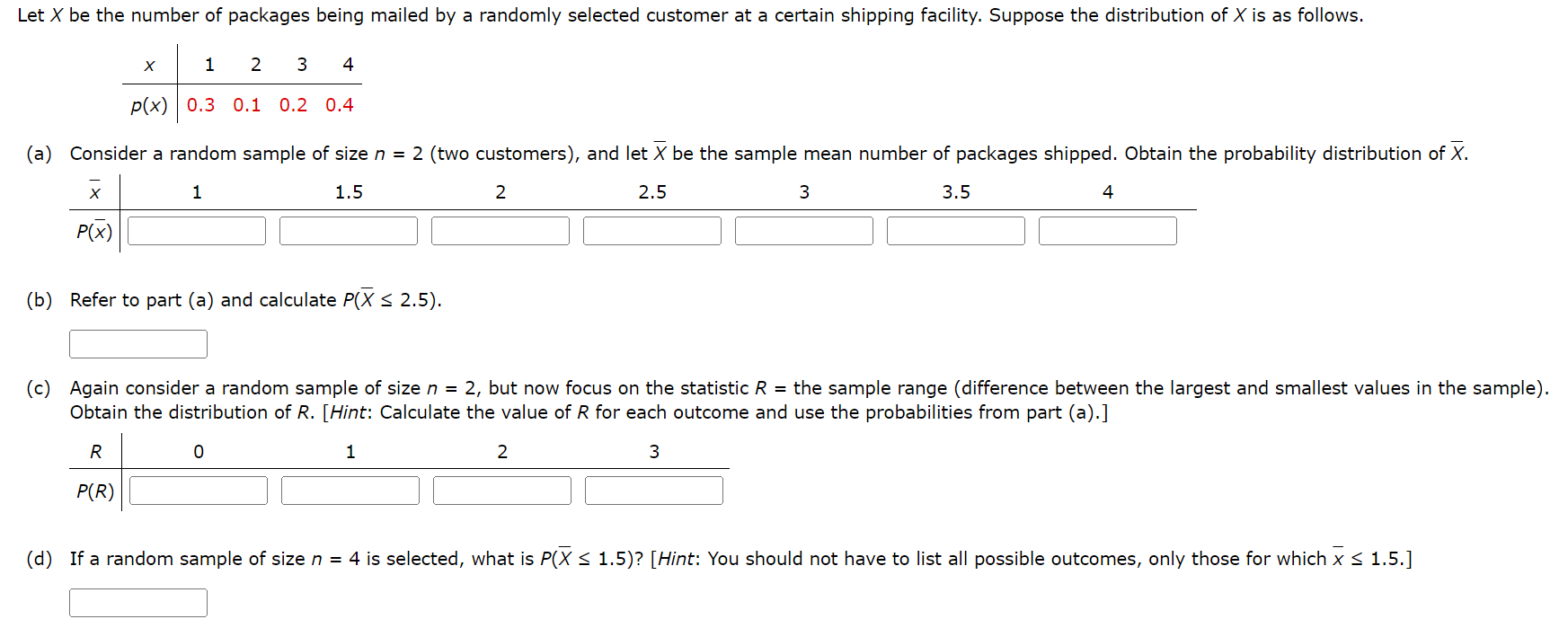 Solved (a) Consider a random sample of size n=2 (two | Chegg.com