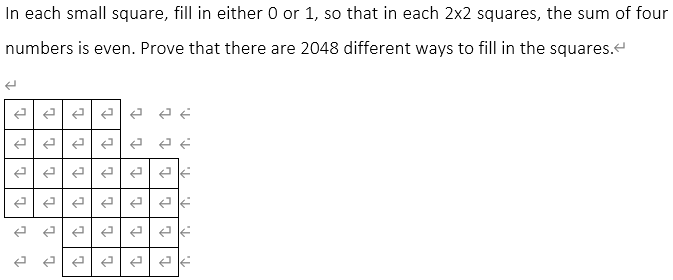 Solved In each small square, fill in either 0 or 1 , so that | Chegg.com