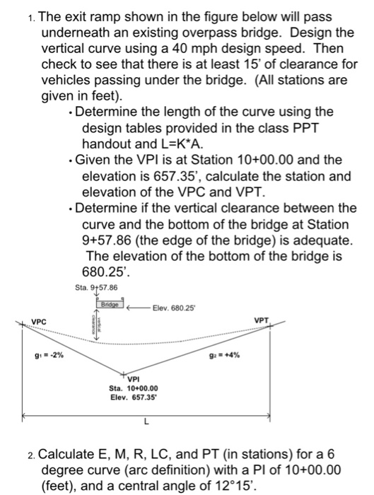 1. The exit ramp shown in the figure below will pass | Chegg.com