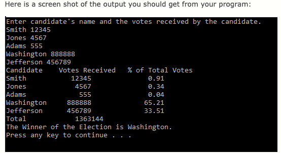 Solved Write a program in C++ that allows the user to enter | Chegg.com