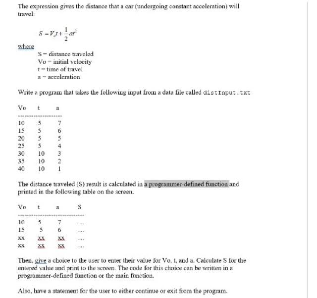 The expression gives the distance that a car | Chegg.com