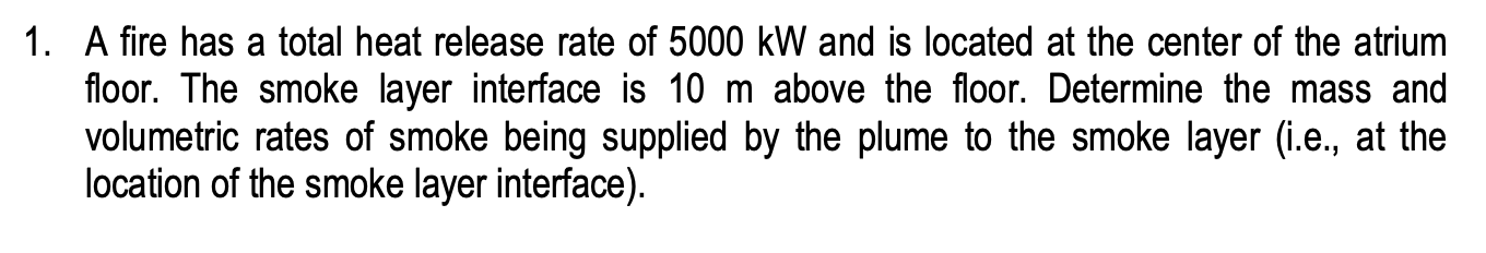 Solved 1. A fire has a total heat release rate of 5000 kW | Chegg.com