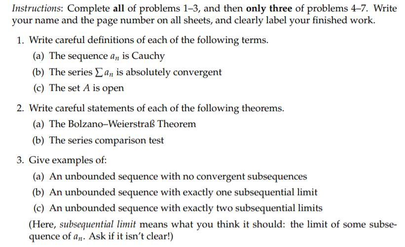 Solved Instructions: Complete all of problems 1-3, and then | Chegg.com