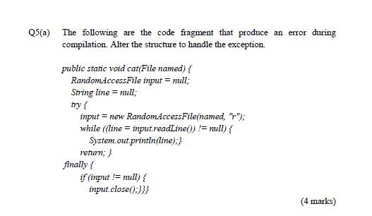 Solved Q5(a) The following are the code fragment that | Chegg.com