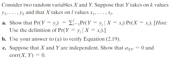 Solved Consider two random variables X and Y. Suppose that Y | Chegg.com