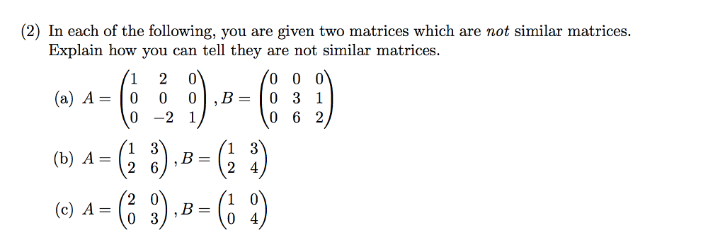 Solved (2) In each of the following, you are given two | Chegg.com