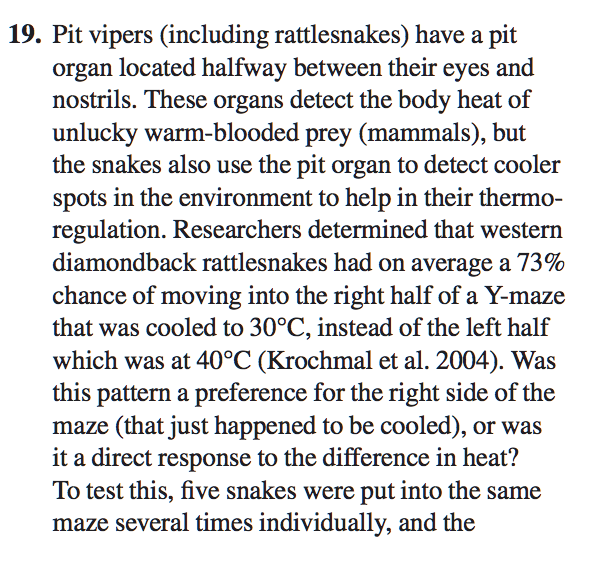 Solved 19. Pit vipers (including rattlesnakes) have a pit | Chegg.com