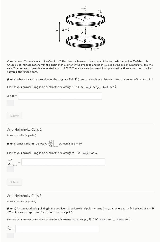 Solved Consider two N-turn circular coils of radius R. The | Chegg.com